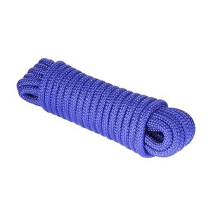 extreme max 3008.0265 16-strand diamond braid utility rope - 1/4" x 25', blue