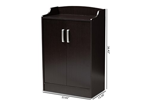 Baxton Studio Garrick Shoe Cabinet, Wenge Dark Brown