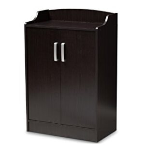 Baxton Studio Garrick Shoe Cabinet, Wenge Dark Brown