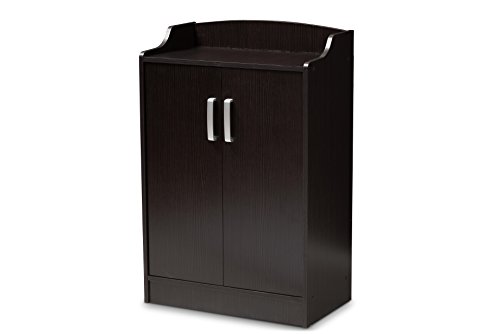 Baxton Studio Garrick Shoe Cabinet, Wenge Dark Brown