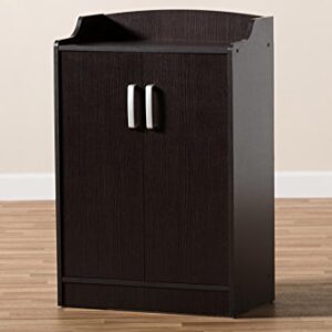 Baxton Studio Garrick Shoe Cabinet, Wenge Dark Brown