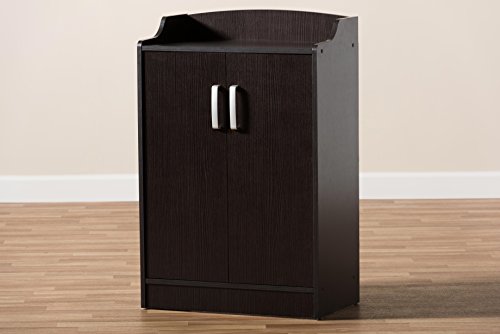 Baxton Studio Garrick Shoe Cabinet, Wenge Dark Brown