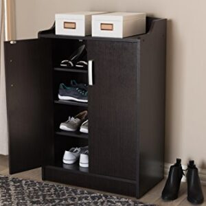 Baxton Studio Garrick Shoe Cabinet, Wenge Dark Brown