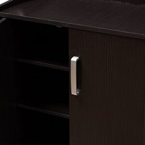 Baxton Studio Garrick Shoe Cabinet, Wenge Dark Brown