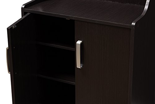 Baxton Studio Garrick Shoe Cabinet, Wenge Dark Brown