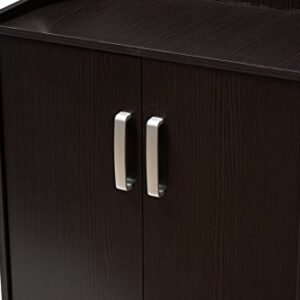 Baxton Studio Garrick Shoe Cabinet, Wenge Dark Brown