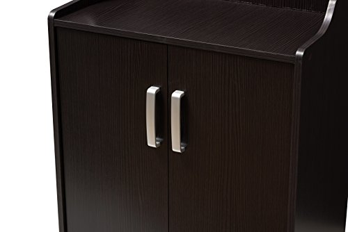 Baxton Studio Garrick Shoe Cabinet, Wenge Dark Brown