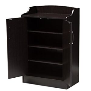 Baxton Studio Garrick Shoe Cabinet, Wenge Dark Brown