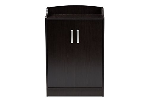 Baxton Studio Garrick Shoe Cabinet, Wenge Dark Brown