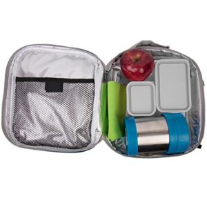 Bentology Insulated Lunch Box w Snack Pocket & Water Bottle Holder - Boys or Kids Lunchbox Tote Keeps Food Hotter or Colder Longer - Reusable Bag Fits Bento Boxes, Ice Packs, Nesting Containers w Lids