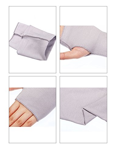 Bememo Fingerless Gloves Women UV Protection Gloves Wrist Length Cotton Gloves Sun Block Driving Gloves Unisex