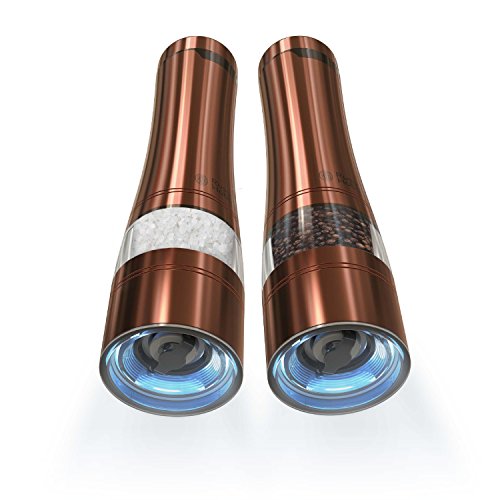 Russell Hobbs RHPK4100CPR Electric Salt & Pepper Mills, Copper, Set of 2 Grinders