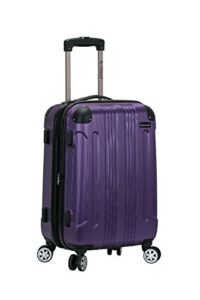 rockland london hardside spinner wheel luggage, purple, carry-on 20-inch