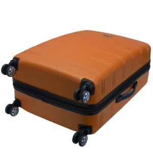 Rockland Melbourne Hardside Expandable Spinner Wheel Luggage, Orange, Checked-Large 28-Inch