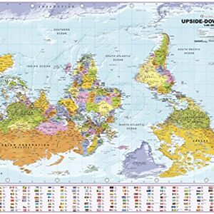 Upside Down World Political Wall Map - 39.25" x 27.5" Paper