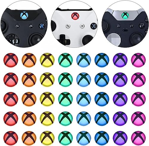 eXtremeRate Custom Home Guide Button LED Mod Stickers for Xbox Series X/S, Xbox One Elite V1/V2, Xbox One S/X, Xbox One Standard Controller with Tools Set - 40pcs in 8 Colors