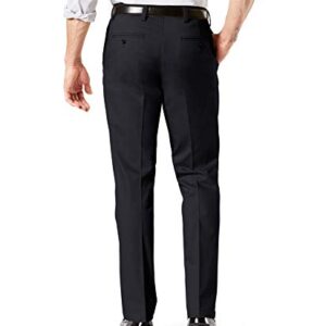 Dockers Men's Straight Fit Signature Lux Cotton Stretch Khaki Pant-Creased, Black, 34W x 32L