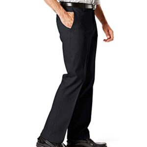 Dockers Men's Straight Fit Signature Lux Cotton Stretch Khaki Pant-Creased, Black, 34W x 32L