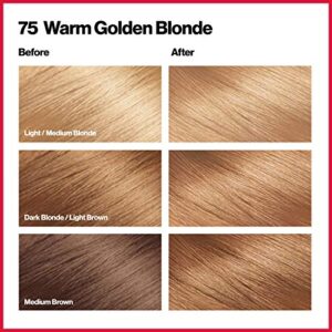 REVLON Colorsilk Beautiful Color Permanent Hair Color with D Gel Technology & Keratin, 4.4 oz Warm Golden Blonde 75 Warm Golden Blonde, 3 Count