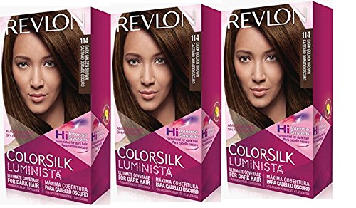 Revlon Colorsilk Luminista Haircolor, Dark Golden Brown, 3 Count