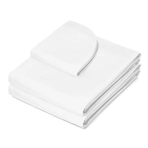 Saloniture 3-Piece Microfiber Massage Table Sheet Set - Premium Facial Bed Cover - Includes Flat and Fitted Sheets with Face Cradle Cover - White