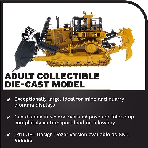 Diecast Masters 1:50 Caterpillar D11T CD Carrydozer | High Line Series Cat Trucks & Construction Equipment | 1:50 Scale Model Diecast Collectible | Diecast Masters Model 85567