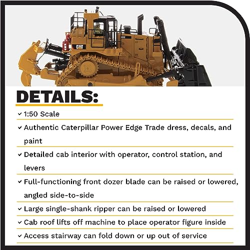 Diecast Masters 1:50 Caterpillar D11T Track-Type Tractor (JEL Design) | High Line Series Cat Trucks & Construction Equipment | 1:50 Scale Model Diecast Collectible | Diecast Masters Model 85565