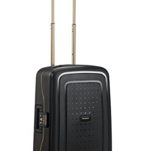 SAMSONITE S'Cure DLX Spinner 55, 2.9 KG Hand Luggage, 55 cm, 34 liters, Black (Black/Gold Deluscious)