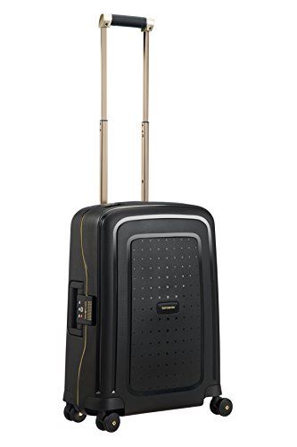 SAMSONITE S'Cure DLX Spinner 55, 2.9 KG Hand Luggage, 55 cm, 34 liters, Black (Black/Gold Deluscious)