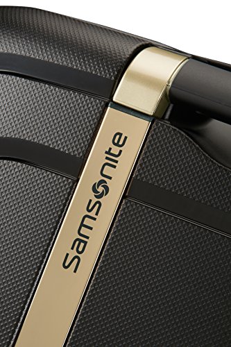 SAMSONITE S'Cure DLX Spinner 55, 2.9 KG Hand Luggage, 55 cm, 34 liters, Black (Black/Gold Deluscious)