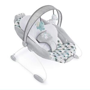 ingenuity smartbounce automatic baby bouncer seat with music, nature sounds, removable bar & 2 plush infant - chadwick