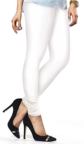 ladyline Extra Long Churidar Leggings Plain Cotton Indian Yoga Workout Pants for Women (2XL-3XL-White)