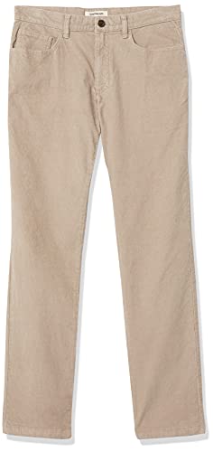 Goodthreads Men's Slim-Fit 5-Pocket Comfort Stretch Corduroy Pant, Light Khaki Brown, 34W x 31L