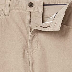 Goodthreads Men's Slim-Fit 5-Pocket Comfort Stretch Corduroy Pant, Light Khaki Brown, 34W x 31L