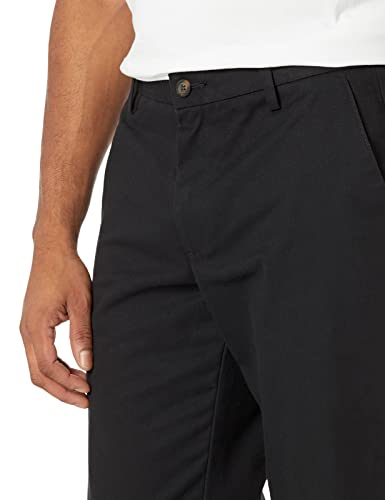 Amazon Essentials Men's Straight-Fit Wrinkle-Resistant Flat-Front Chino Pant, Black, 29W x 32L