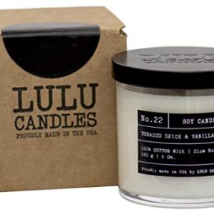 Lulu Candles | Spiced Vanilla | Luxury Scented Soy Jar Candle | Hand Poured in The USA | Highly Scented & Long Lasting- 6 Oz.