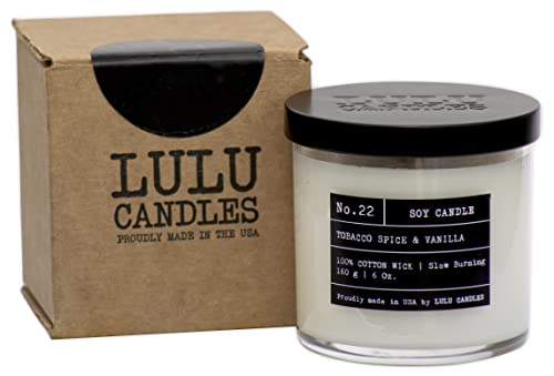 Lulu Candles | Spiced Vanilla | Luxury Scented Soy Jar Candle | Hand Poured in The USA | Highly Scented & Long Lasting- 6 Oz.