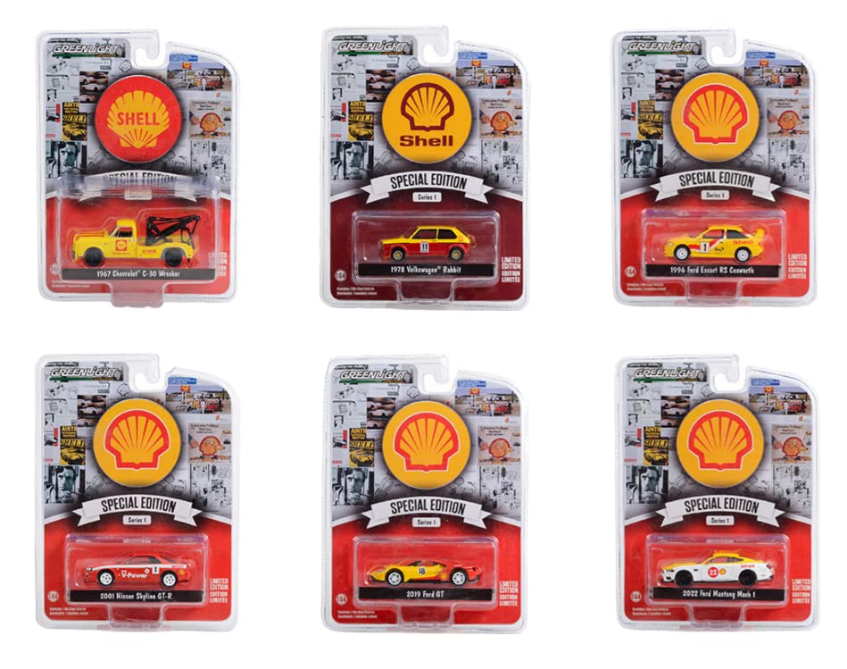 Greenlight 41125 Shell Oil Special Edition Series 1 Complete Set of Six (6) Diecast Models 1:64 Scale