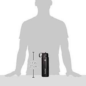 ThermoFlask Double Wall Vacuum Insulated Stainless Steel Water Bottle with Two Lids, 24 Ounce, Black