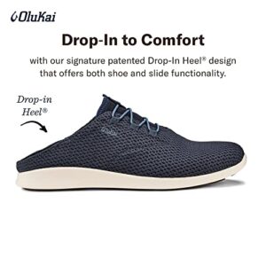 OLUKAI Alapa Li Men's Athletic Sneakers, Breathable Mesh & Moisture-Wicking Design, No Tie Laces, Lightweight & Supportive, Trench Blue/Trench Blue, 11