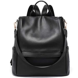 womens backpacks purse fashion pu leather anti-theft large travel bag ladies shoulder school bags black