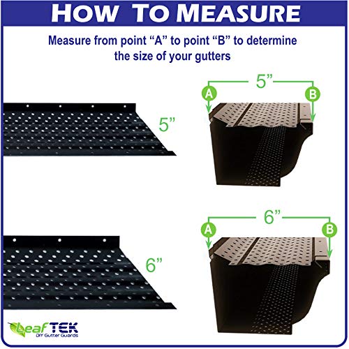 LeafTek DIY Gutter Guards | 5" x 100' of Leaf Protection in Black | Premium Contractor Grade 35 Year Aluminum Covers | Available in 32', 100' & 200' Packages | 5 or 6 Inch | Made in The USA