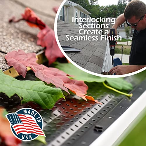 LeafTek DIY Gutter Guards | 5" x 100' of Leaf Protection in Black | Premium Contractor Grade 35 Year Aluminum Covers | Available in 32', 100' & 200' Packages | 5 or 6 Inch | Made in The USA