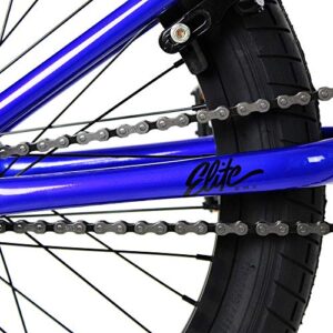 Elite BMX Bicycle 20” & 16" Freestyle Bike - Stealth and Peewee Model (Stealth Blue, 20")