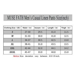 MUSE FATH Men's Linen Casual Lightweight Drawstring Elastic Waist Summer Beach Pants-Green-XXXL