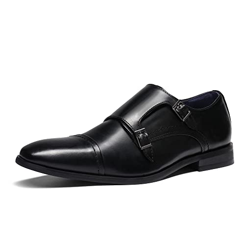 Bruno Marc Men's Dress Loafer Shoes Monk Strap Slip On Loafers Black Size 11 M US Hutchingson_2