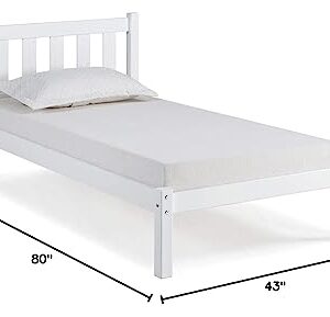 Poppy Twin Wood Platform Bed, White