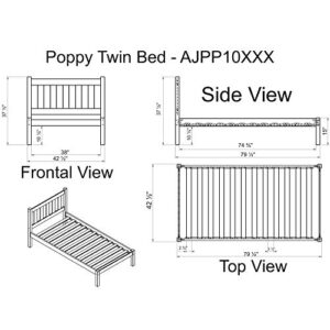 Poppy Twin Wood Platform Bed, White