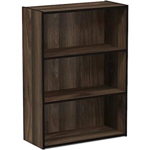 furinno pasir 3-tier open shelf bookcase, columbia walnut