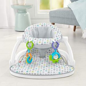 Fisher-Price Portable Baby Chair Sit-Me-Up Floor Seat With Developmental Toys & Machine Washable Seat Pad, Honeydew Drop